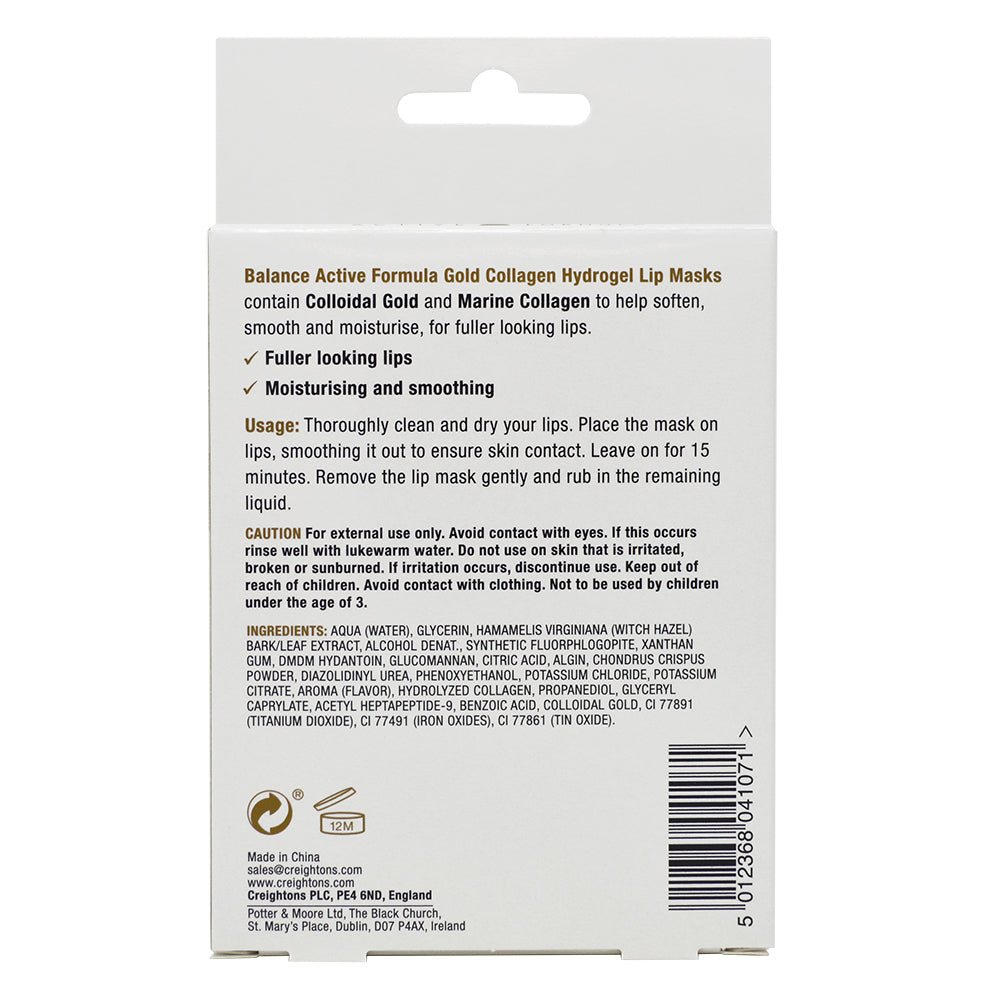 Balance Active Formula Gold + Marine Collagen Hydrogel Lip Masks ...