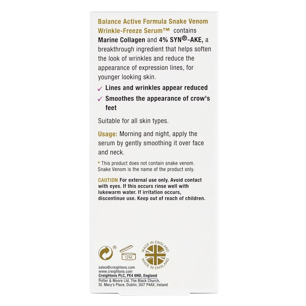 Balance Active Formula Snake Venom Wrinkle-Freeze Serum 30ml – Creightons