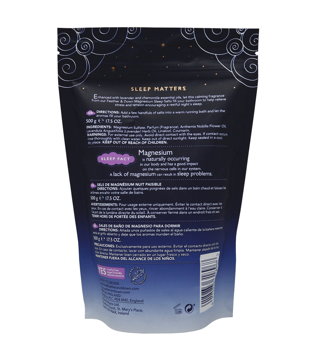 Feather & Down Sweet Dreams Magnesium Sleep Salts - 500g – Creightons