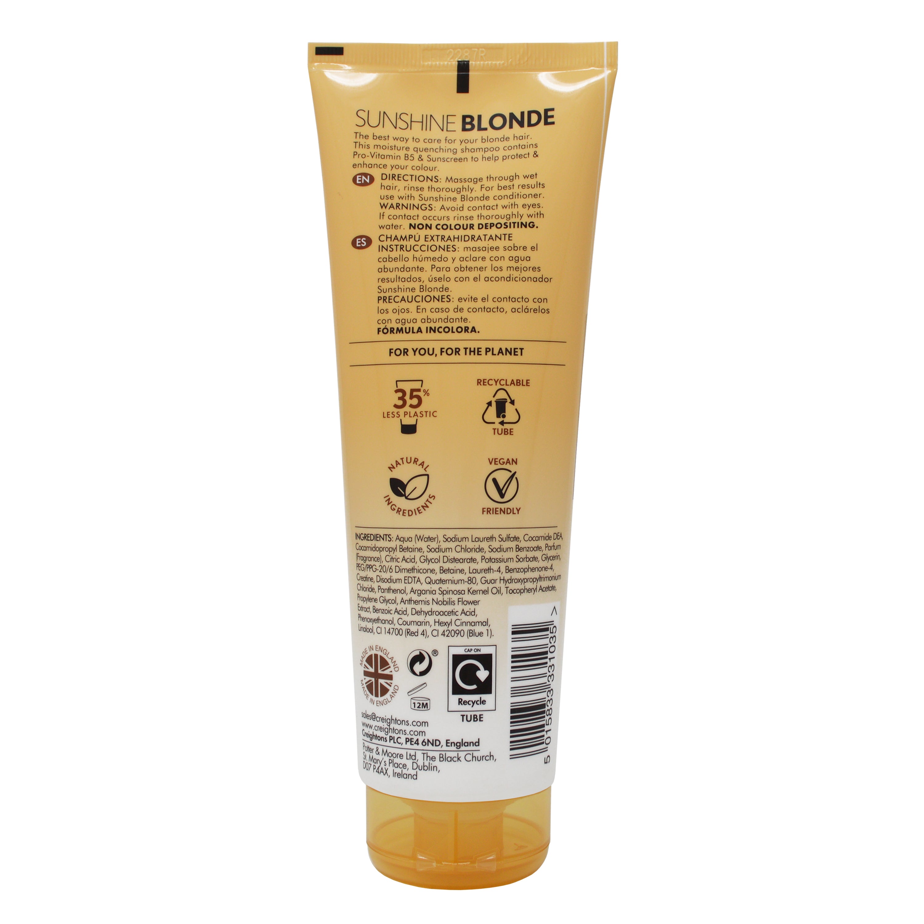 Sunshine Blonde Moisturising Shampoo 250ml – Creightons
